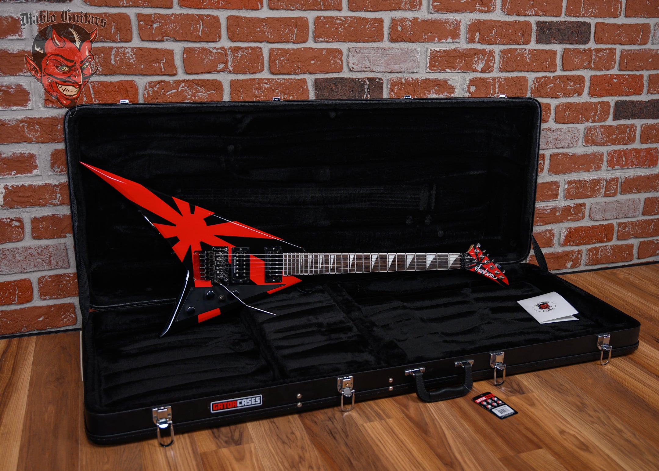 Jackson JS32 MAH Rhoads Black and Red Rising Sun Graphic 2020s w/Hards ...