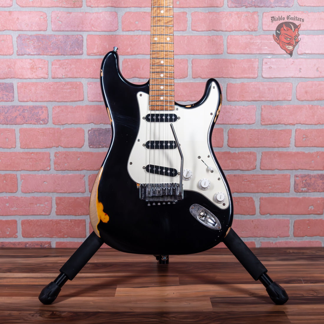 Medium Rare Guitars Diablo “Rat Strat” Relic Black Over Sunburst Heavy ...